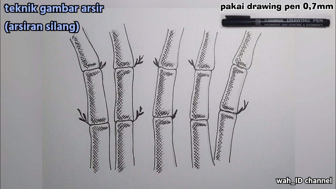 teknik gambar arsir | arsiran silang | hatching of drawing | gambar ...