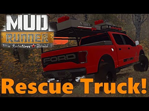 SpinTires Mud Runner: Mod Review - Diesel S10 and BEST RESCUE TRUCK!!