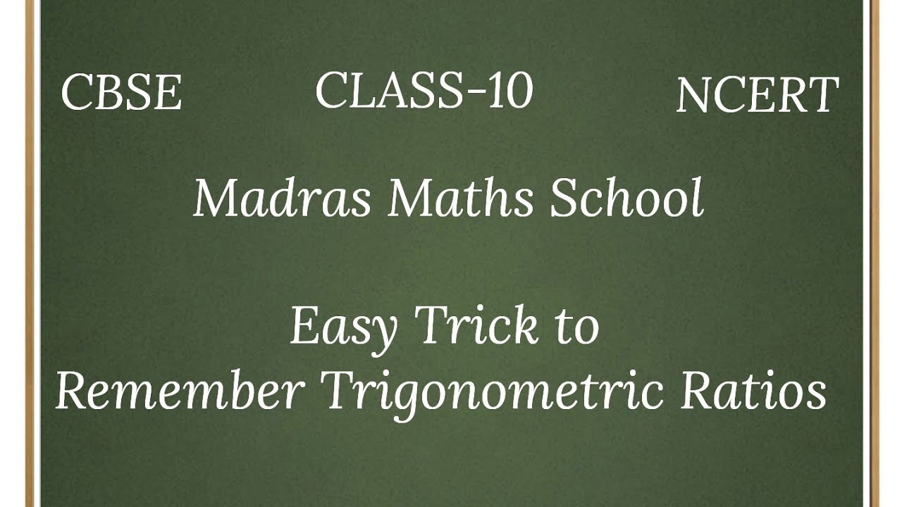 EASY TRICK TO REMEMBER TRIGONOMETRIC RATIOS - YouTube