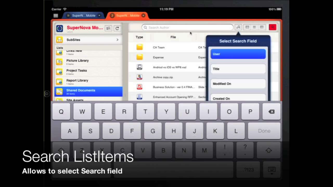 SharePoint PortalSurface - SharePoint Mobile Office Client App for iPad ...
