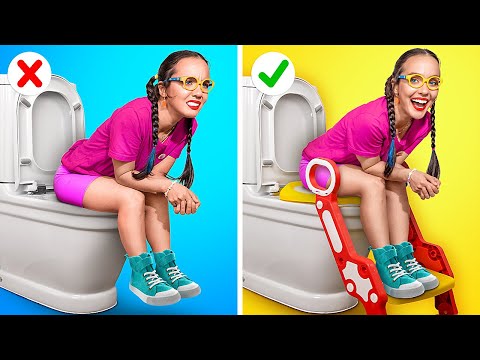 ULTIMATE BATHROOM HACKS FOR SAVVY PARENTS | Hilarious Crafts for Moms and Dads by 123GO! SCHOOL