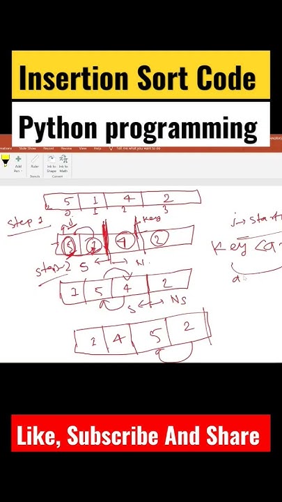 Insertion Sort Code // Python Programming // ADA // #shortsfeed #python #coding #viralshort ...