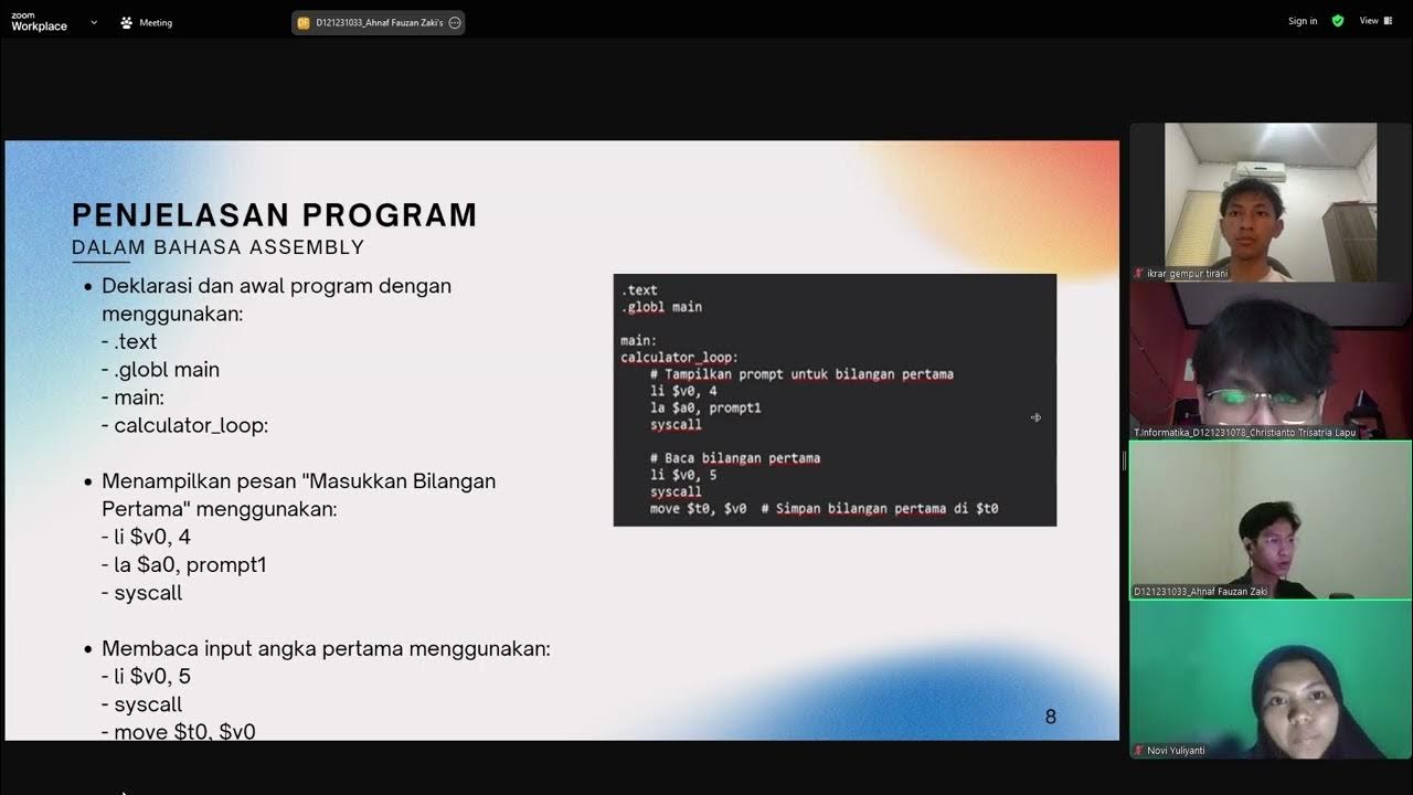Presentasi Program Assembly MIPS (Kalkulator Sederhana) - YouTube