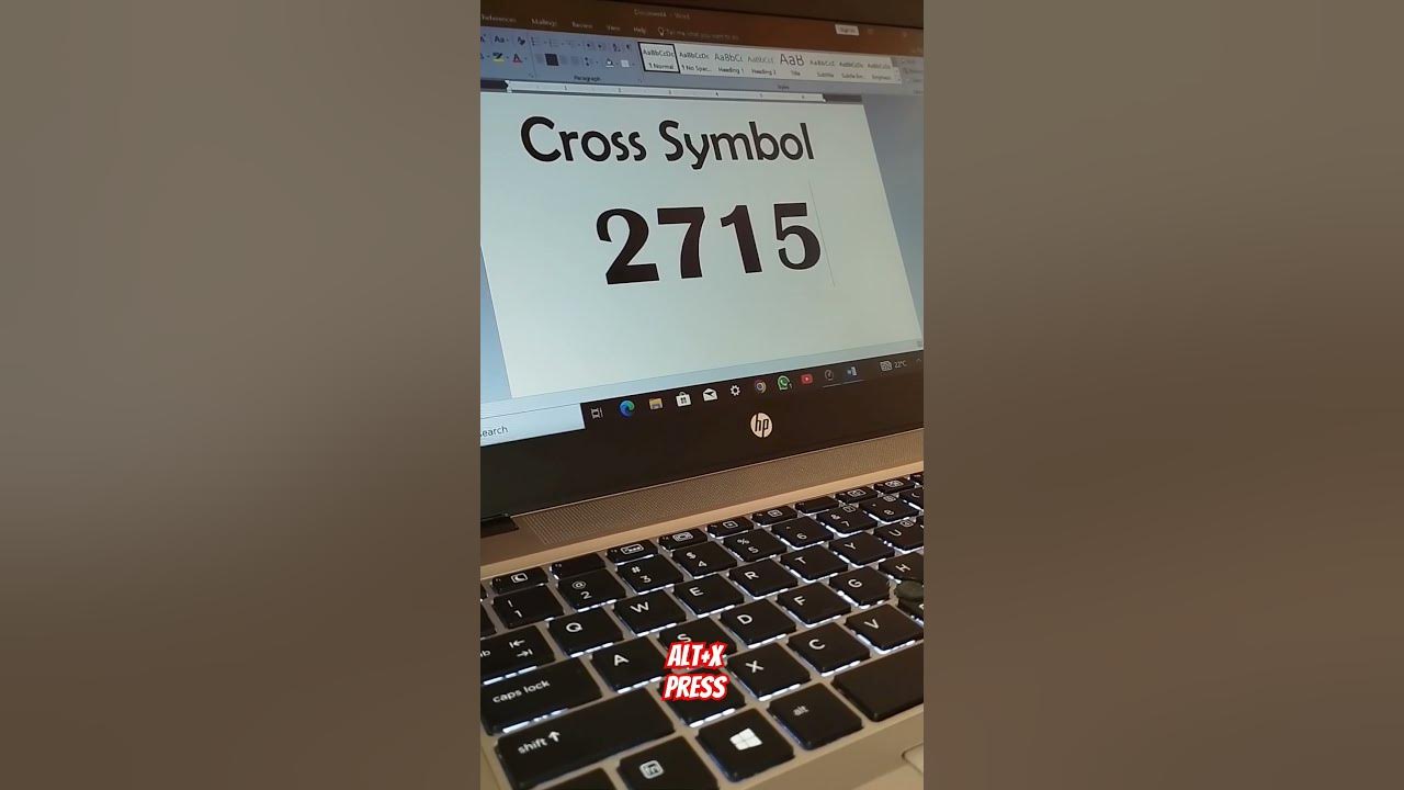 Keyboard shortcut for Cross symbol in MS Word - YouTube