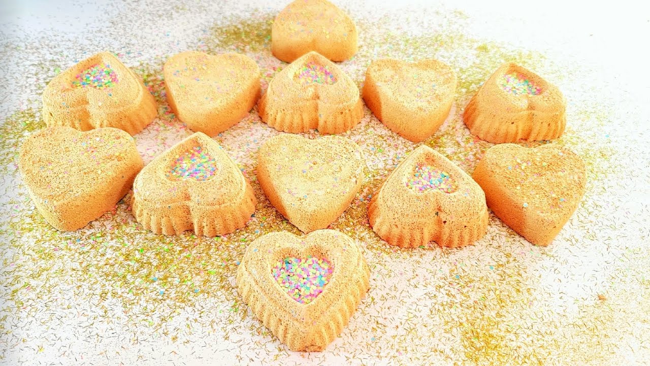 These are too good to crush 🤌🤤Gritty sandy golden yellow hearts - YouTube