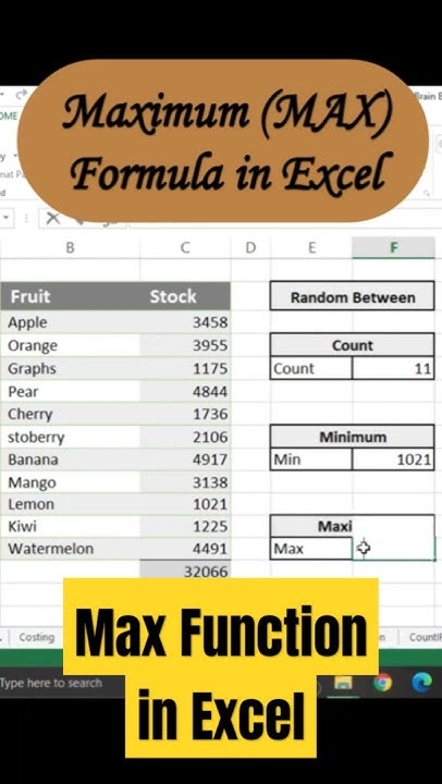 How to use Max formula in excel | Excel Max Function | Find Maximum Value In Excel - YouTube