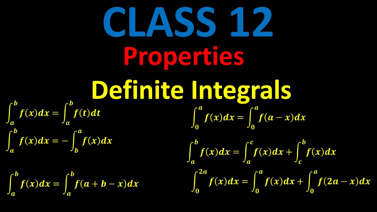 CLASS 12 TERM 2 | LECTURE 27 | DEFINITE INTEGRAL | PROPERTIES OF ...
