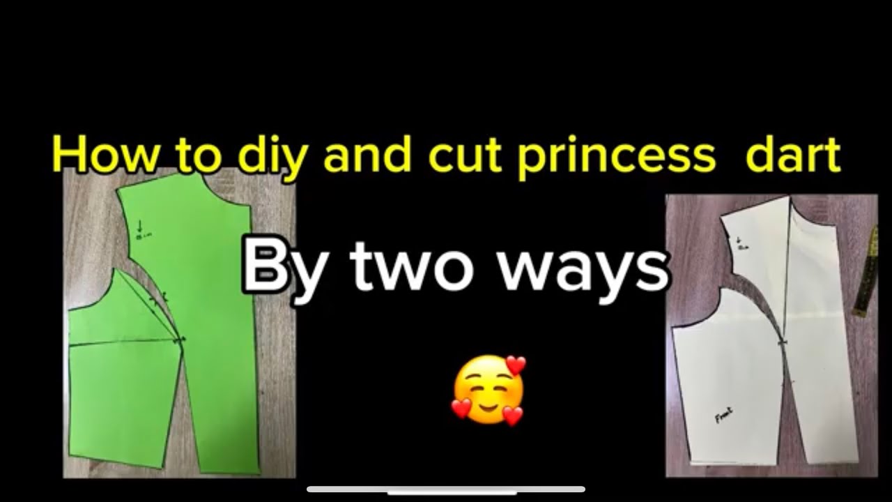 How to diy and cut princess dart pattern tutorial by two ways - YouTube