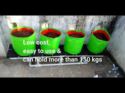grow bag stand in pvc, terrace gardening - YouTube