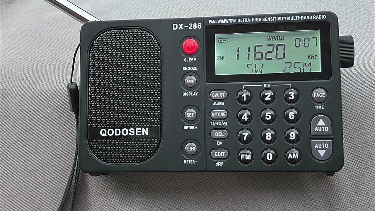 Qodosen DX-286 Radio Romania International 11620 kHz Shortwave on Telescopic antenna - YouTube