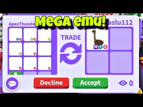 🦆HURRAH! I TRADED MY CUTE NEONS+ADDS FOR MEGA EMU IN ADOPT ME! ADOPT ME ...