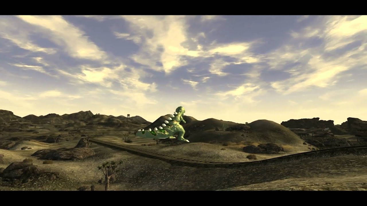 Dinosaur rampage in Fallout : New Vegas! - YouTube