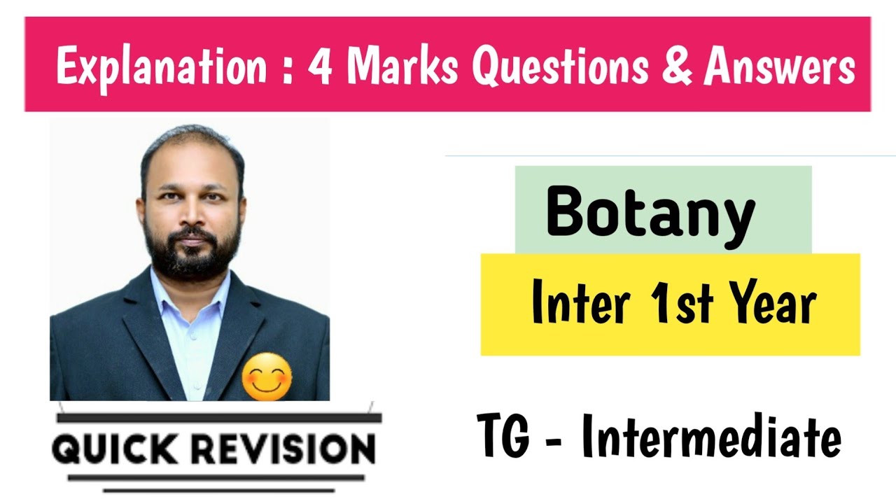 Inter 1st Year Botany Important Short Questions Answers Quick Revision ...