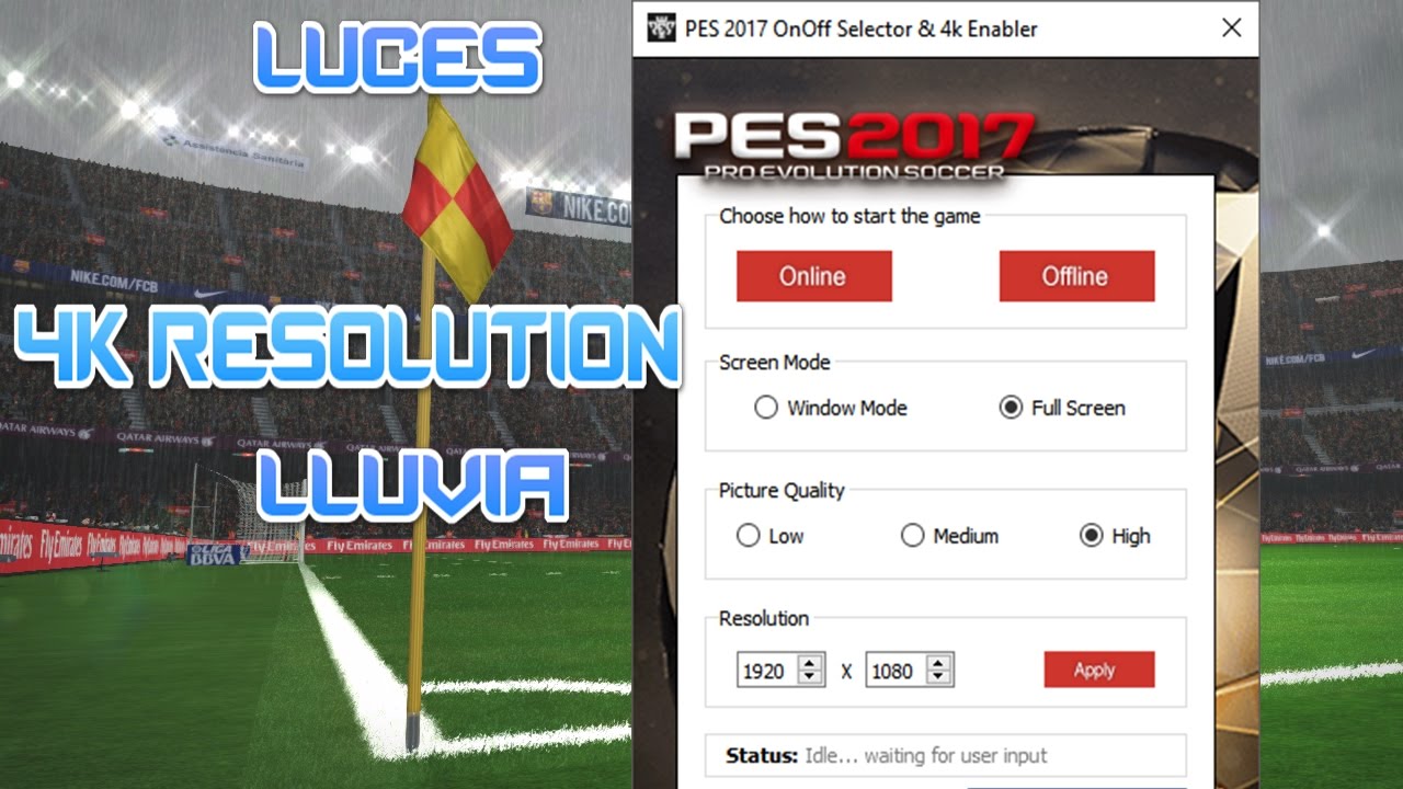PES 2017 | PC | CAMBIAR GRÁFICAS ALTA CALIDAD: SOLUCIÓN A LLUVIA, LUCES ...
