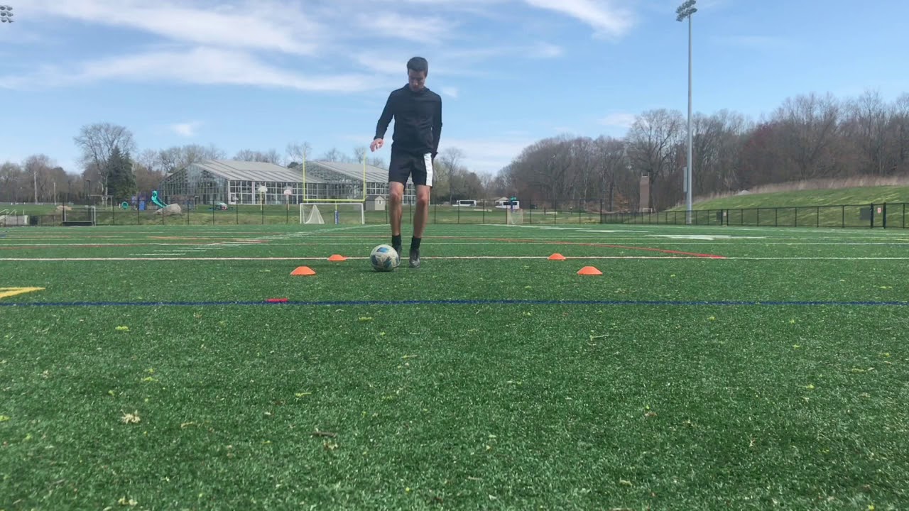 Outside of the foot aerial control soccer drill - YouTube