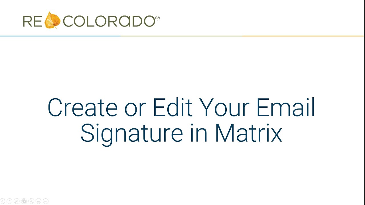 REcolorado: Create or Edit a Matrix Email Signature - YouTube