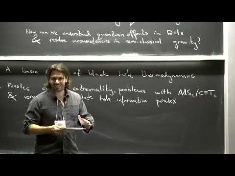 Luca Illiesiu Lecture 1 on Advances in Black Hole Thermodynamics - YouTube
