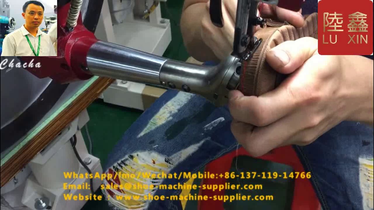 Side wall sandal shoes stitching machine / side seam sewing machine ...