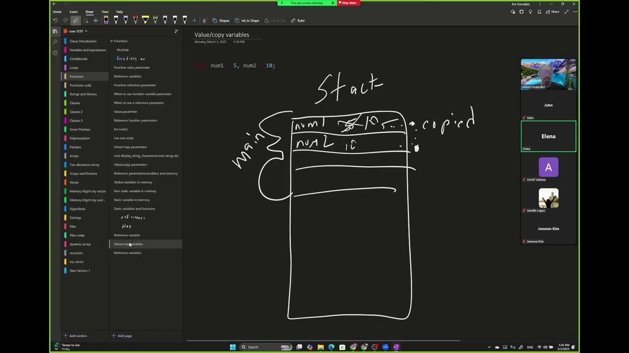030325 COSC 1337 C++ value and reference variables and parameters - YouTube