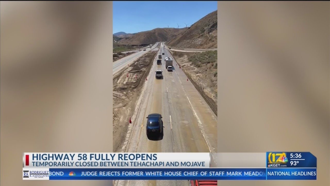 Highway 58 re-opened by officials - YouTube