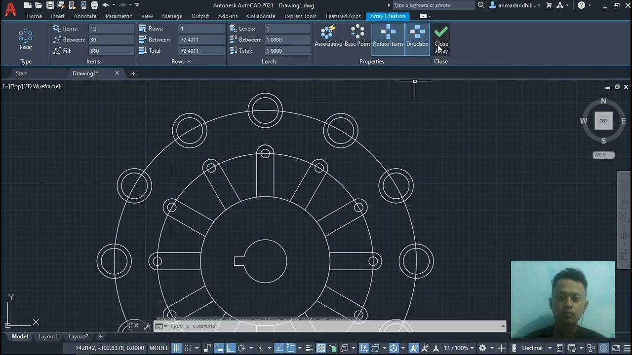 AUTOCAD LATIHAN 2B 2D Ahmad Andhika Putra_216412002 - YouTube
