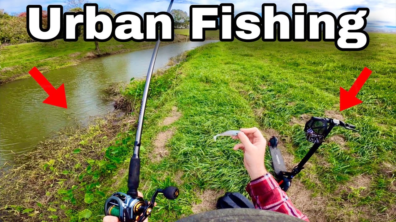 EXPLORING and BASS FISHING Houston Bayous on CAROMA Electric Scooter ...