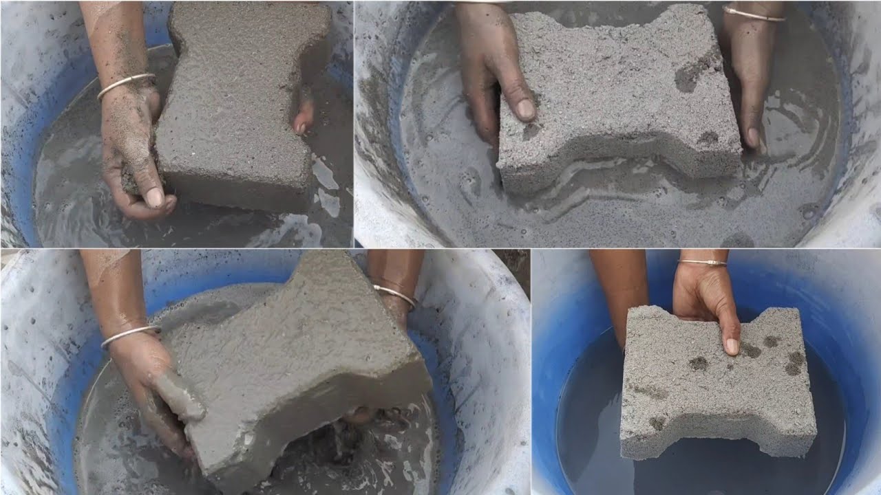Asmr| crispy sand cement interlock tiles crumbling in water 💦 - YouTube