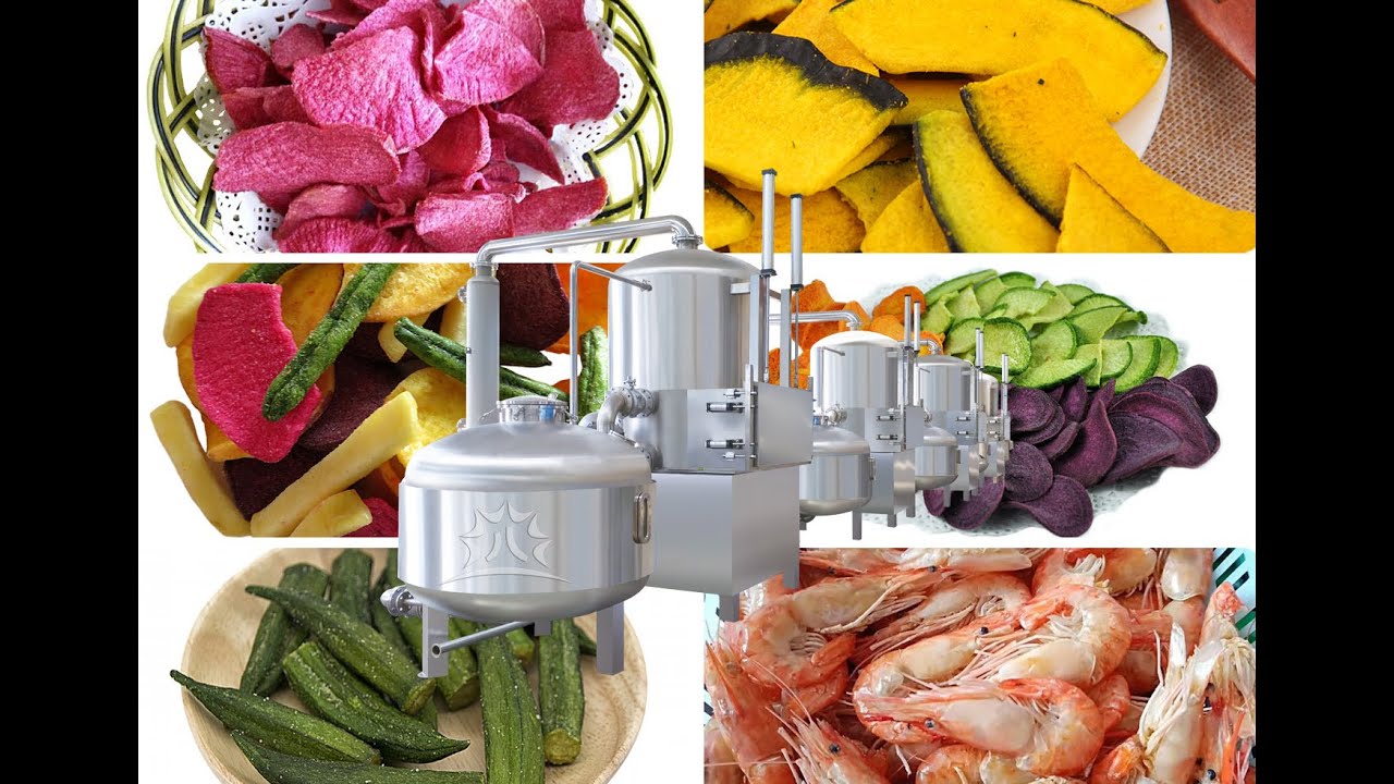 Vegetables carrot okra vacuum fryer machine for chips - YouTube