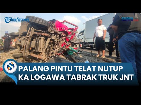 KRONOLOGI Kecelakaan Maut di Nganjuk KA Logawa Seruduk  Truk JNT & Motor Supra, 1 Tewas 1 Luka