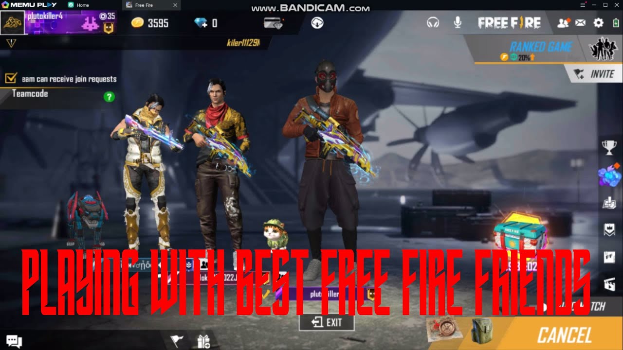 FREE FIRE Pluto plays playing with best friends vs - YouTube