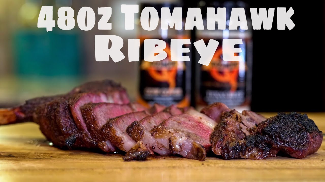 48oz Tomahawk Ribeye Steak On a Pit Barrel | Dewalt Drill NEEDED - YouTube