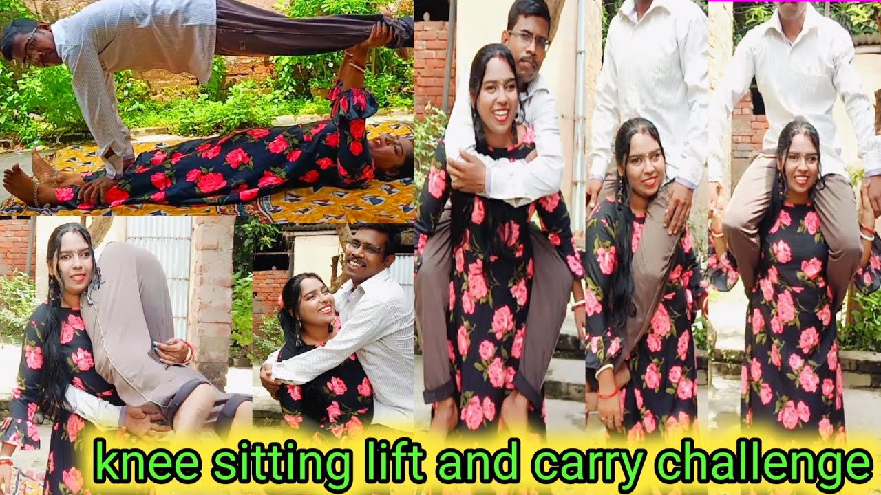 Knee sitting lift and carry challenge 💪 /Sitting on the knees challenge ...