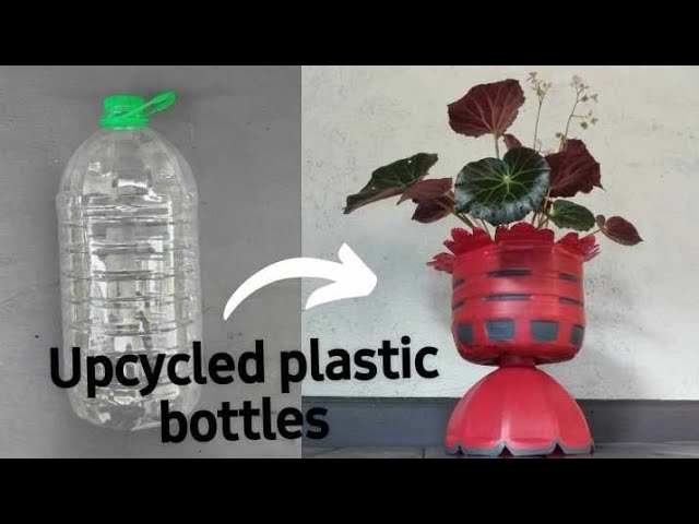 Upcycled Plastic Containers Large Oversize Drinks Bottle Sculpture