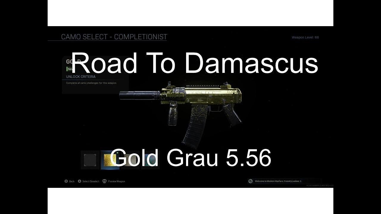 Modern Warfare: Road To Damascus: Gold Grau 5.56 - YouTube