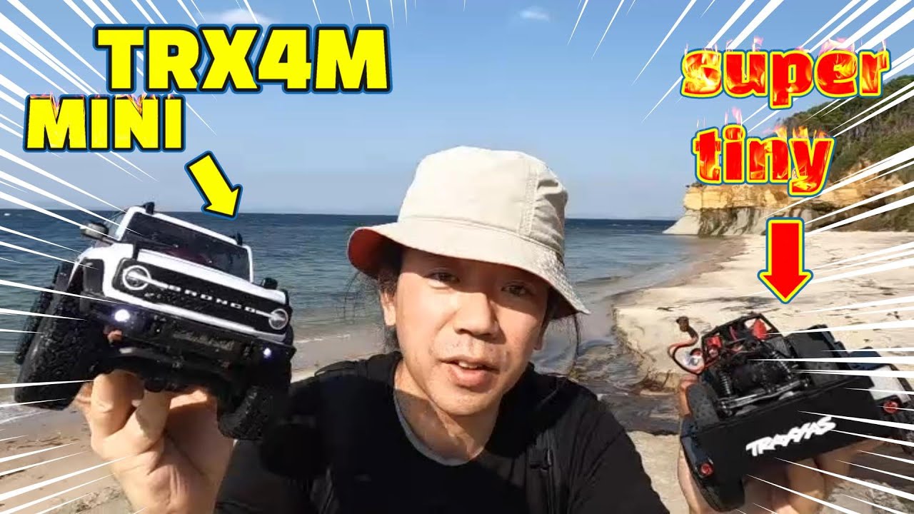 A Traxxas TRX4M trailer with a tiny mini crawler and fruit on it. - YouTube