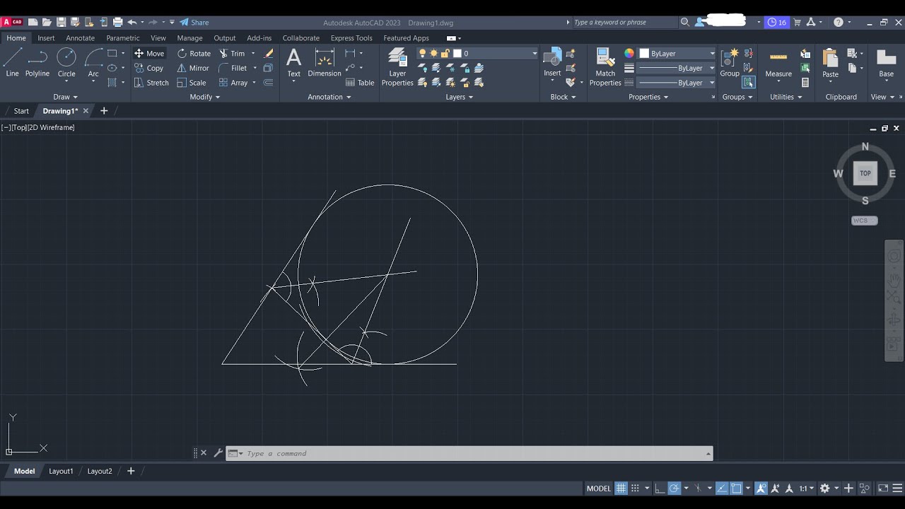 To Construct An Escribed Circle Out Of Any Triangle In AUTOCAD 2023 to-construct-an-escribed-circle-out-of-any-triangle-in-autocad-2023