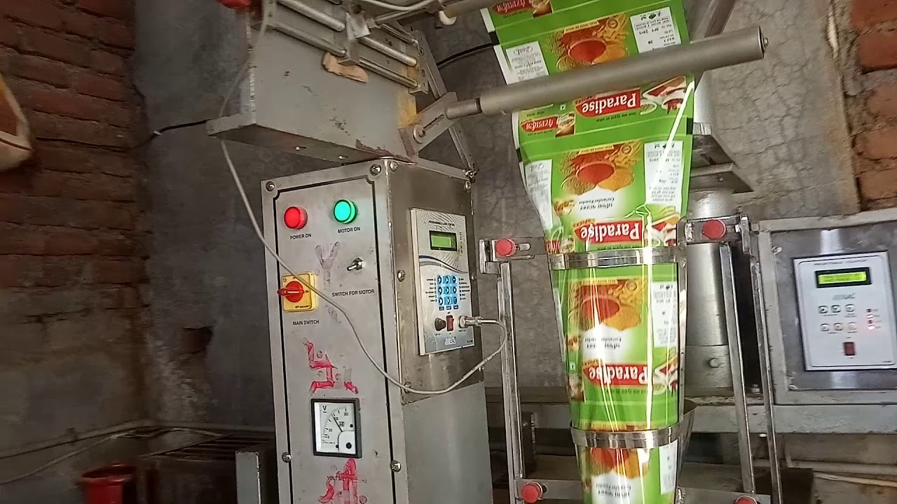 Automatic automatic Pouder Dhaniya packing machine - YouTube