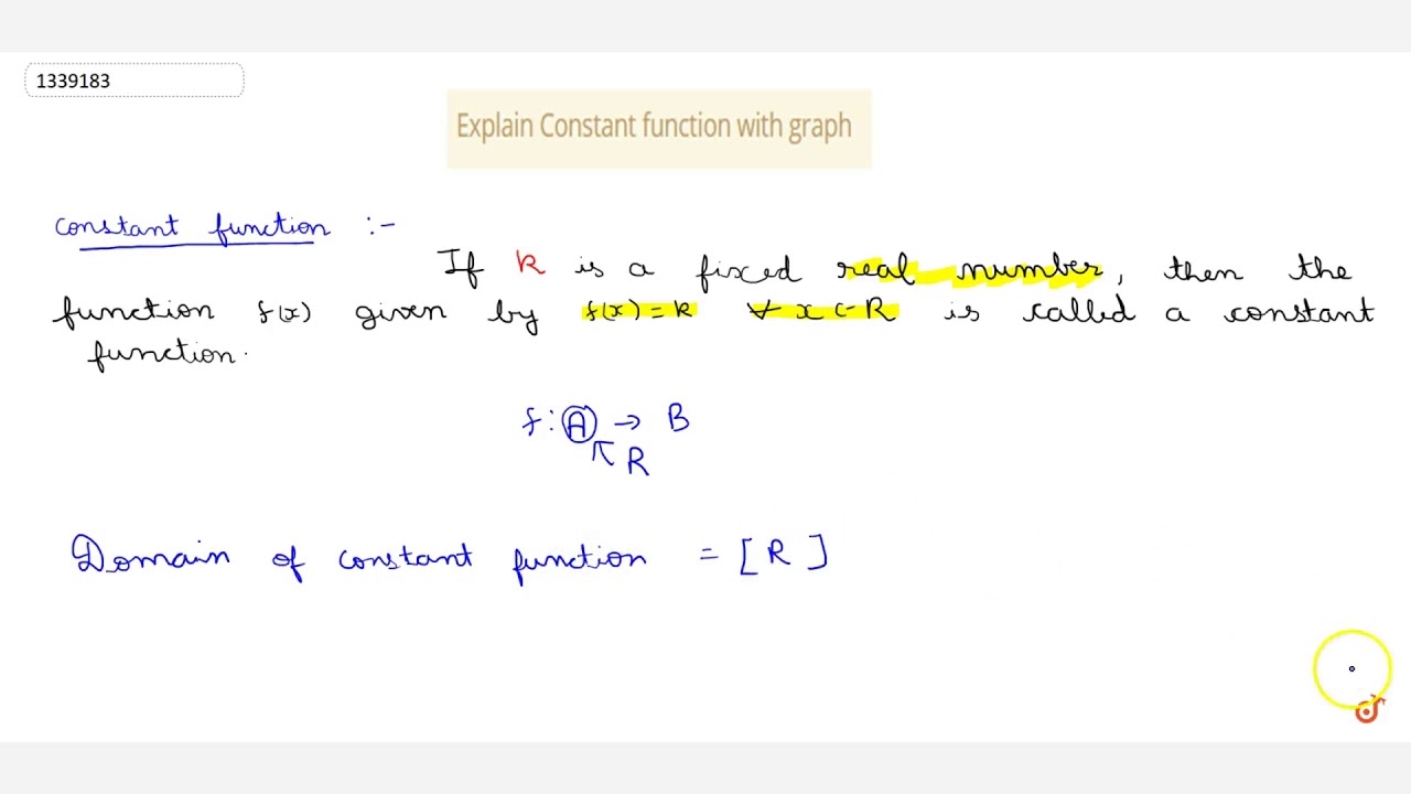 Explain Constant Function With Graph - Youtube