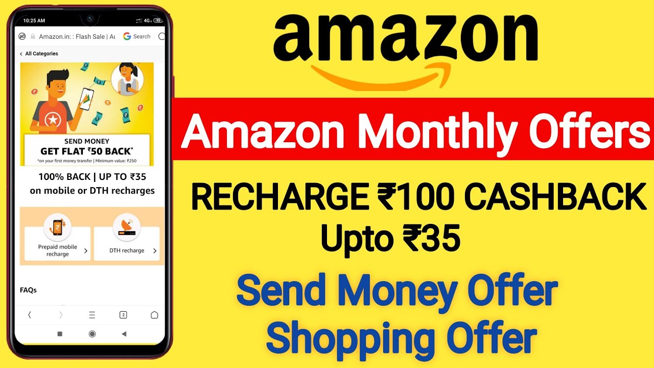 Amazon Monthly Offers | Recharge Offers ₹100 Cashback Upto₹35 | Amazon ...