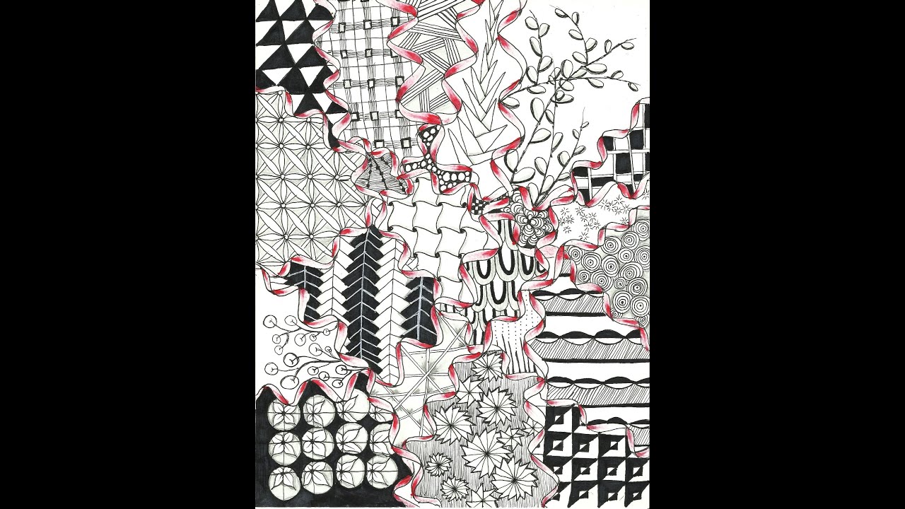 Black and Red Zentangle - YouTube