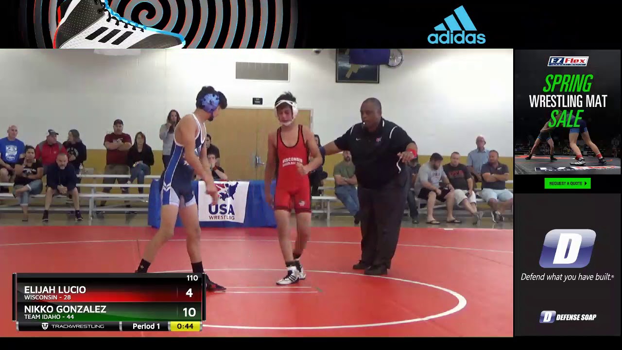 Mat 7 110 Elijah Lucio Wisconsin Vs Nikko Gonzalez Team Idaho - YouTube