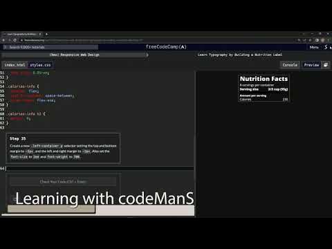 learn2code | freeCodeCamp (New) Responsive Web Design - Building a Nutrition Label: Step 35 ...