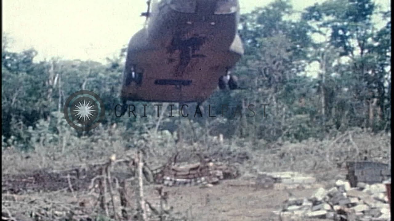 CH-47 helicopter airlifts seized North Vietnamese weapons cache ...