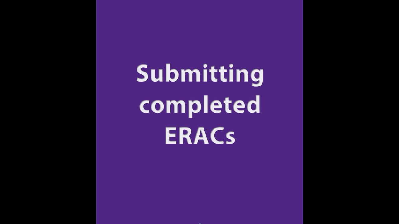 Video Guide on how to submit completed ERACs through QuartzWeb - YouTube