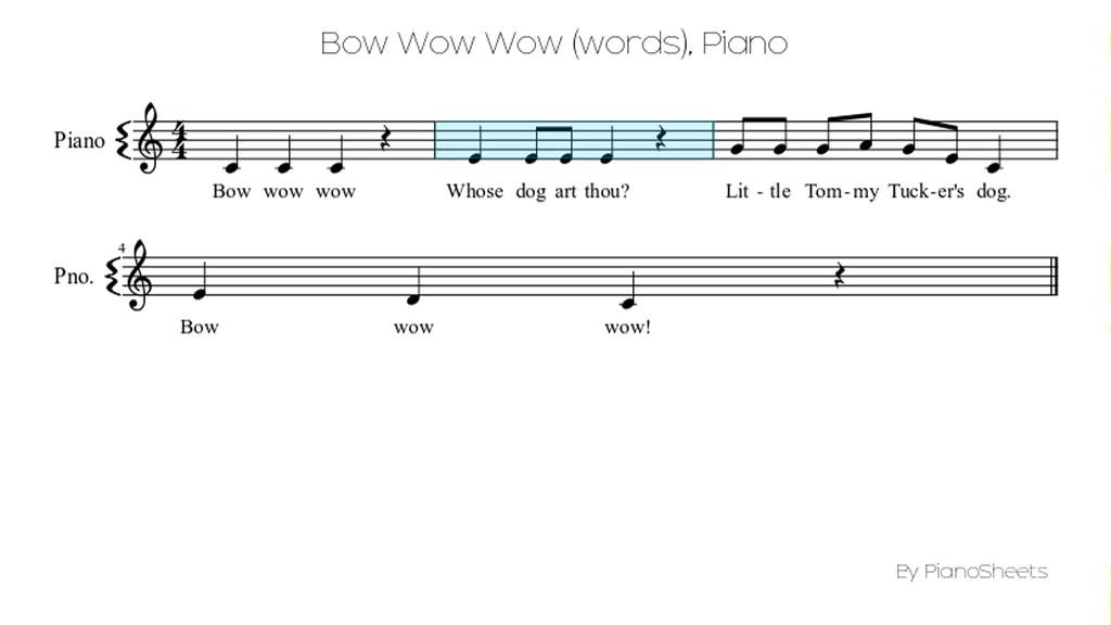 Bow Wow Wow (words) [Piano Solo] - YouTube