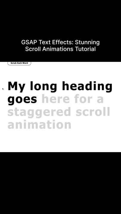GSAP Text Effects: Stunning Scroll Animations Tutorial (2025) #shorts ...