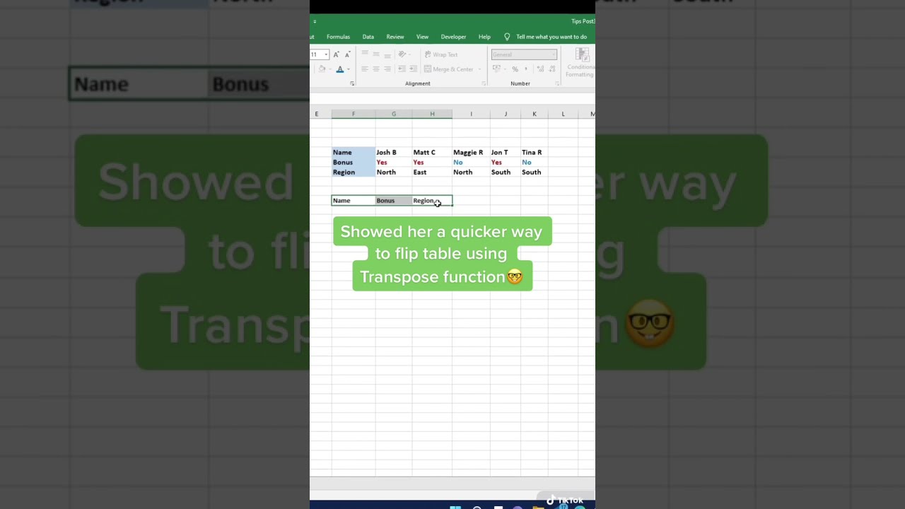 1 Way To Flip Excel Data Using Transpose Function excel shorts YouTube 1 Way To Flip Excel Data Using Transpose Function excel shorts YouTube