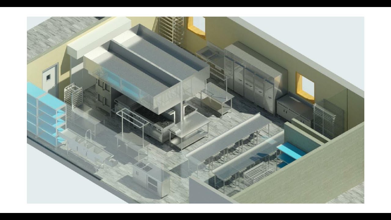 Restaurant Kitchen Layout 3d