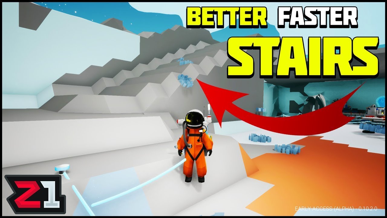 BETTER FASTER Stairs! Astroneer Base Building Series Ep.7 | Z1 Gaming ...