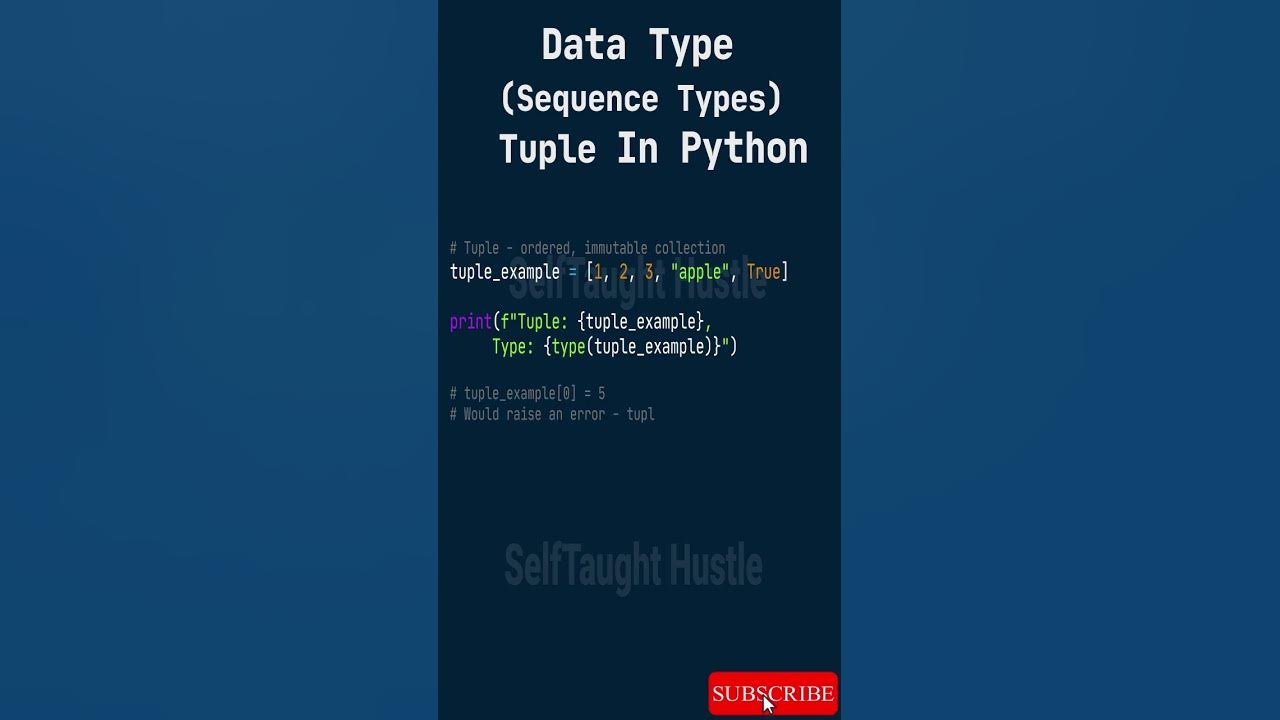 Data type Sequence Types Tuple in Python #coding #code #programming - YouTube
